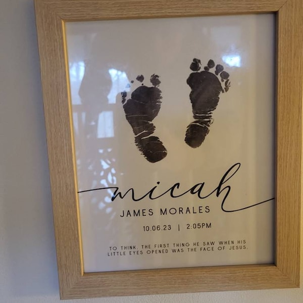 Personalised Birth Print, Newborn Footprint, Baby Footprint Art, Birth ...