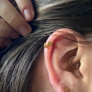 Moon Phases Conch Hoop Celestial Conch Piercing 14 Gauge | Etsy