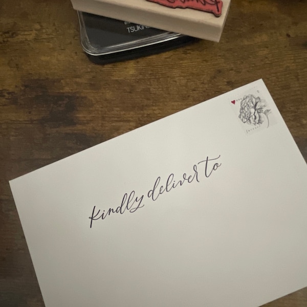 Custom Calligraphy Address Stamp | Wooden Address Stamp | Modern ...