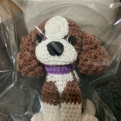 Customisable CAVALIER Crochet Amigurumi With Collar, Crochet Cavalier ...