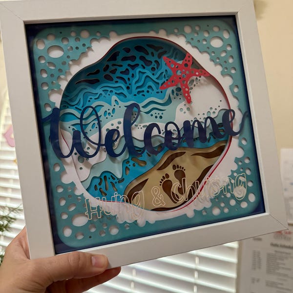 3D Baby Born Shadow Box Svg Bundle for Kids, Baby Birth Shadow Box ...