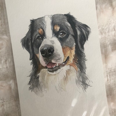 MINI Pet Portraits Simple Custom Pet Portrait. Animal Watercolor ...