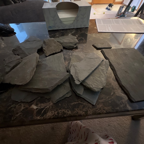 5lbs. Medium Box. Natural Slate Rocks Fish Tank Aquarium Decor for ...