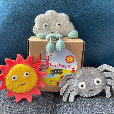 Incy Wincy Spider Felt Finger Puppets. Incy Wincy Puppets. Felt Finger ...