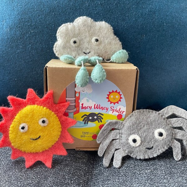 Incy Wincy Spider Felt Finger Puppets. Incy Wincy Puppets. Felt Finger ...