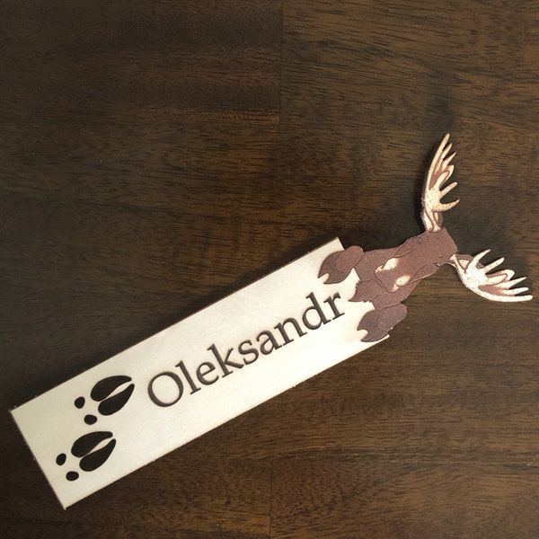 Personalized Leather Moose Bookmark, a Great Moose Themed Gift! - Etsy