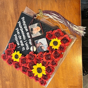 Personalized Shadow Box Paper Flower Shadow Box High School Graduation ...