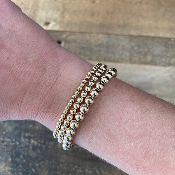 14k U.S.A. Gold Filled Ball Bracelet, Gold Ball Bracelet, 5 Mm Ball ...