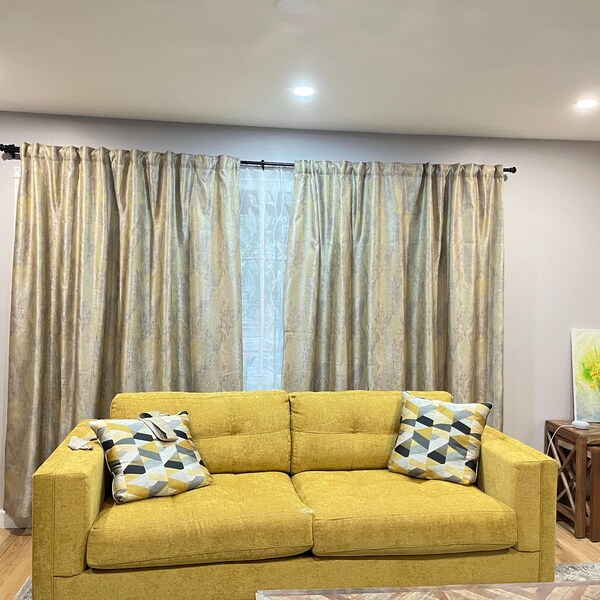 Extra Wide 100% Blackout Lined Double Pinch Pleated Linen Curtains , 24 ...