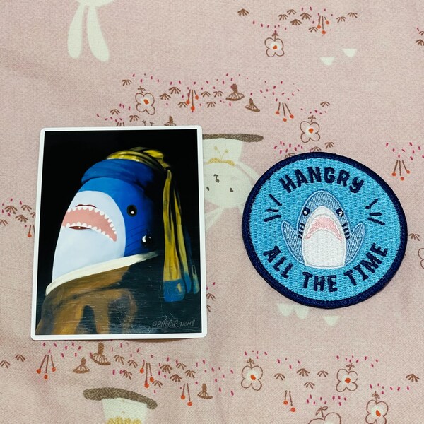 Cute Shark Blahaj Food Delivery in Space Eco Tote Bag | Eco Friendly ...