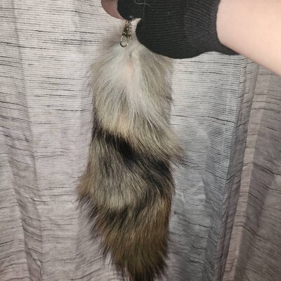 Real Fur Coyote Tail 1618 Totem Key Chain Key Ring Furry Animal ...
