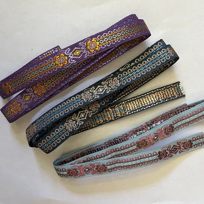 Vintage Sweet Narrow Jacquard Ribbon Trim Tapemulti Floralblue Flowers ...