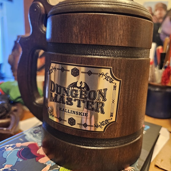 Dungeon Master Personalized Mug With Lid, Dungeons and Dragons, Because ...