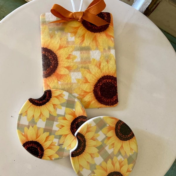 Sunflower Car Coaster Png, Car Coaster Designs, Sunflowers Car Coasters ...