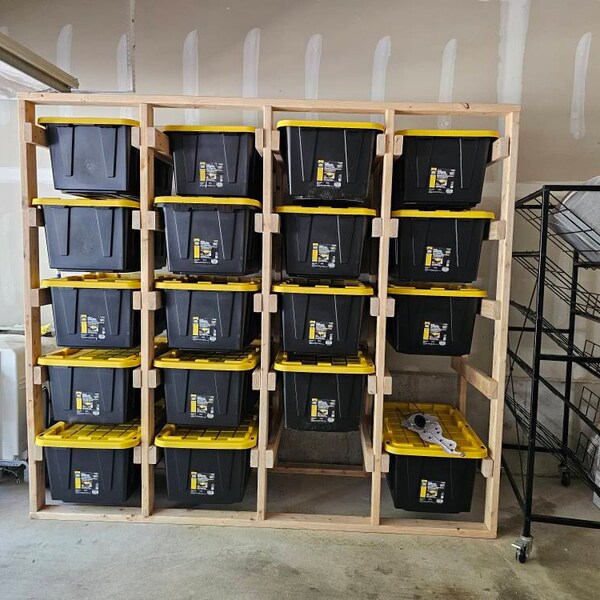 Tote Rack Plans, Bin Storage Rack, Garage Shelves Plans, PDF Download ...