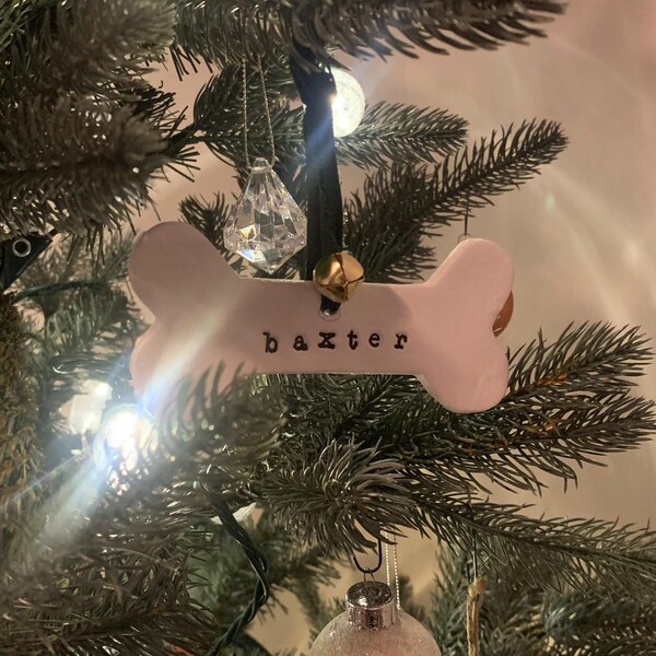 Personalised Dog Bone Clay Tree Decoration, Pet Christmas Decoration ...