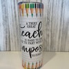 20 Oz Skinny Tumbler Rainbow Pencils Teacher Tumbler Crayons Teacher ...