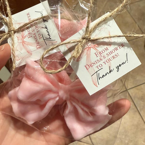 Pink Bow Soap Favors - Handmade Party Favors, Baby Shower, Bridal ...
