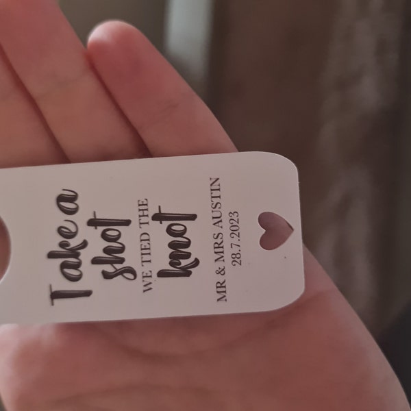 Personalised Alcohol Tags Wedding Favour Gift Tag to Fit Miniature ...