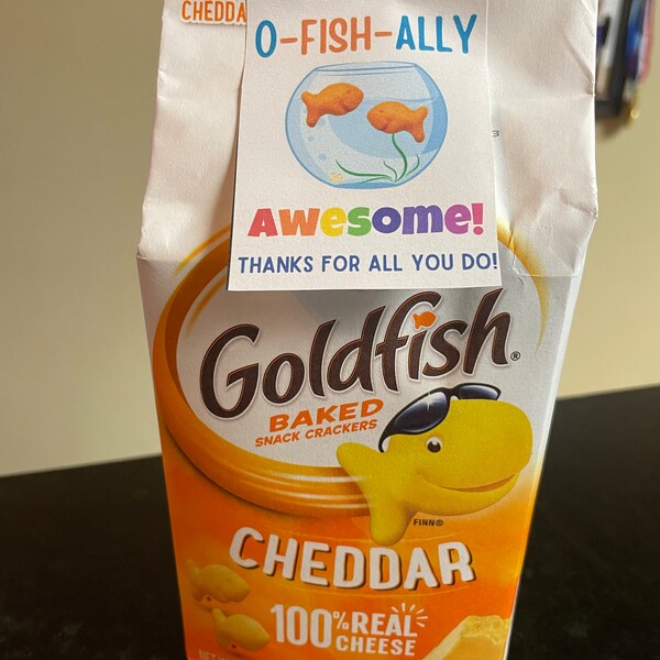 You Are O-fish-ally Awesome Goldfish Gift Tag – Playful Appreciation ...