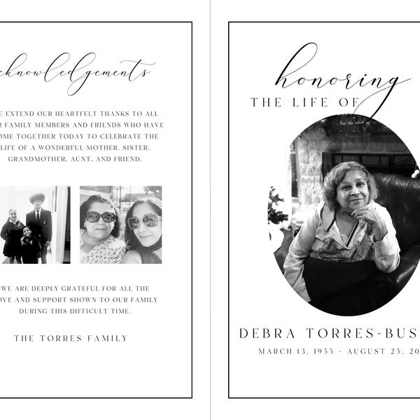 Modern Electronic Funeral Announcement Template, CANVA Digital Funeral ...