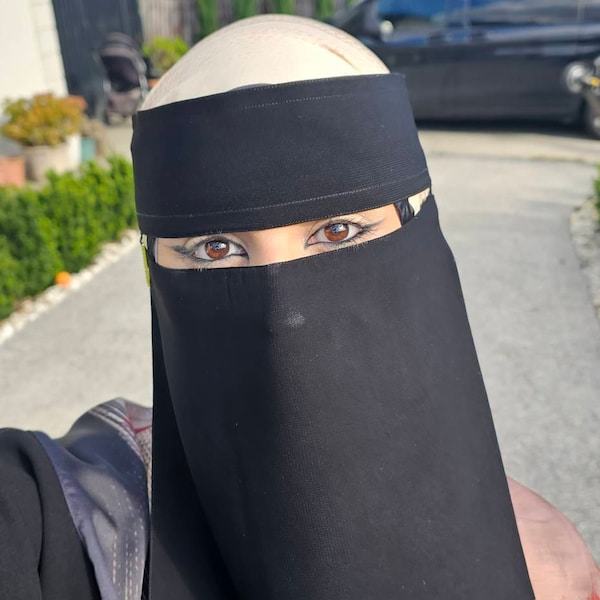 Saudi Style Niqab, Niqab, Niqab Veil, Navy Blue, Bedoon Essm, With CLIP ...