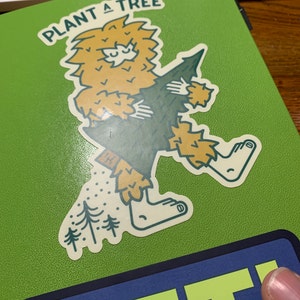 Plant a Tree Sasquatch Vinyl Sticker - Etsy