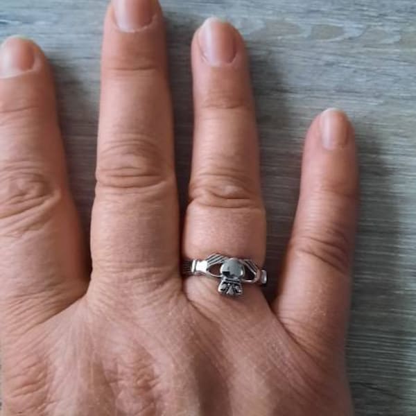 Claddagh Ring in Stainless Steel, Irish Ring, Heart Ring, Clatter Ring ...