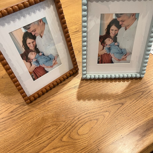 Glossy Beaded Bobbin Picture Frame Lacquered Bobbin Frame Painted ...