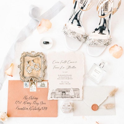 ONE Set of Personalized Keepsake Stationery or Invitation Suite for ...