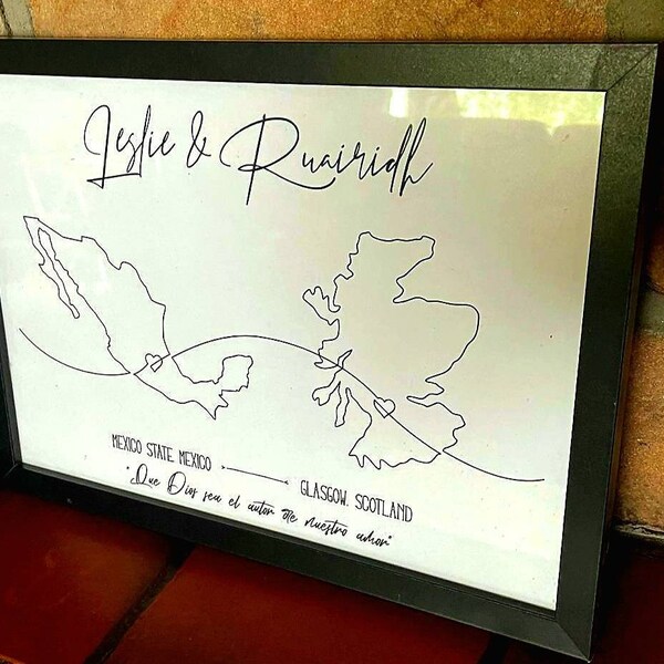 Long Distance Relationship Gifts, Personalised Map Art Print, Long ...