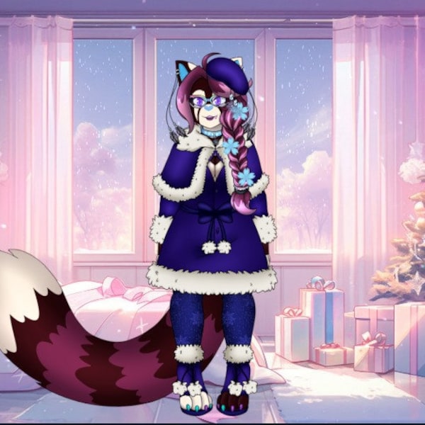 Animated Vtuber Background for Twitch, Angelic Blue and Gold Bedroom ...