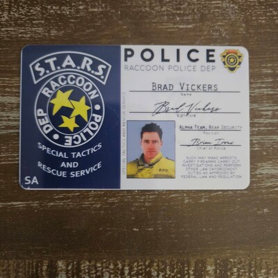 Resident Evil Red & Blue Gate System Key Card Raccoon City Police ...