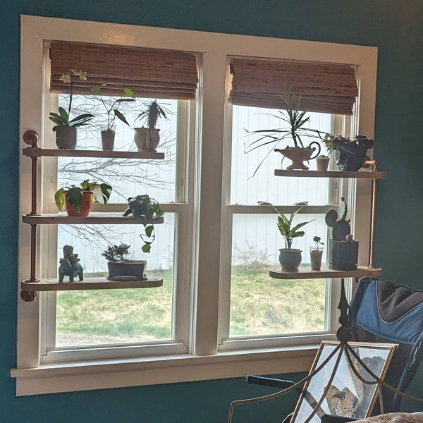 Three Tier Swivel Shelf With Drip Groove for Window or Wall, Industrial ...