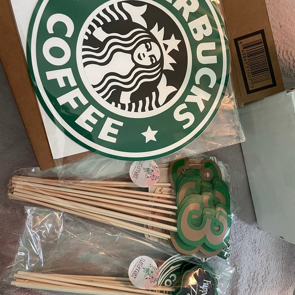 Starbucks Party Logo Sign /starbucks Birthday Party/starbucks Store ...