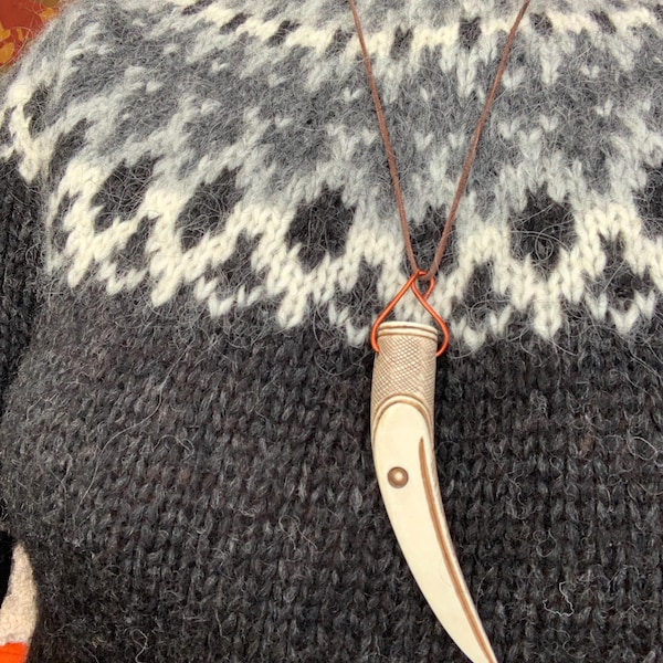 Anglo-saxon Period. Exclusive Knife With Hand-carved Bone Handle ...