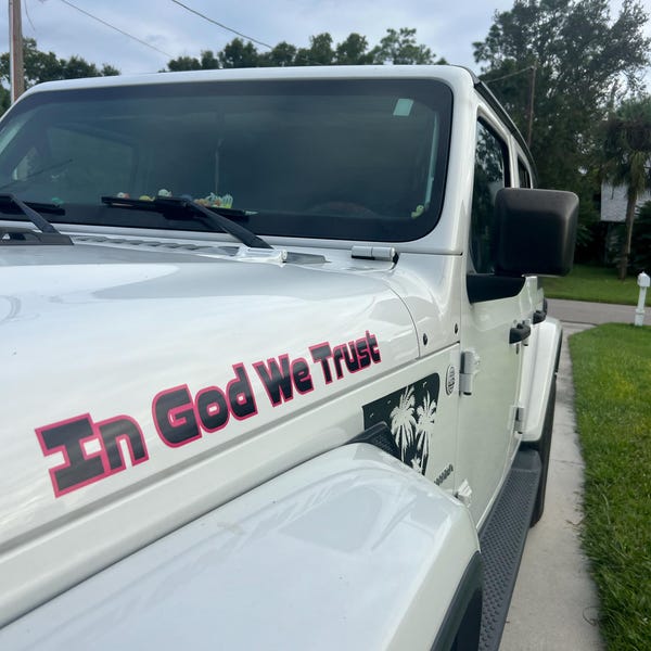 2 Color Custom Text and Font Hood Decals Fits Jeep Wrangler Jk Jl Tj Yj ...