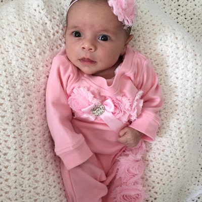 Baby Girl Pink Romper Baby Girl Romper Set Infant One Piece Set With ...