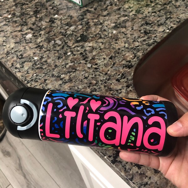 Bright Colored Water Bottle, Kids Name Cup, Water Bottle for Kids ...