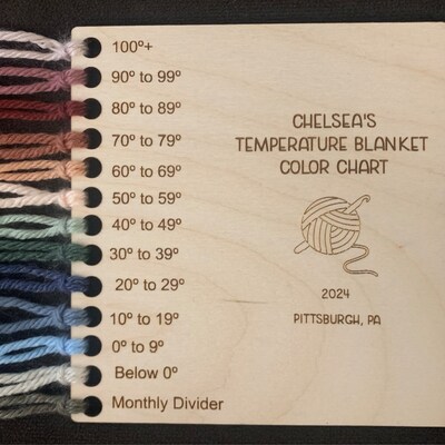 Personalized Temperature Blanket Color Chart 2024 Temperature Blanket ...