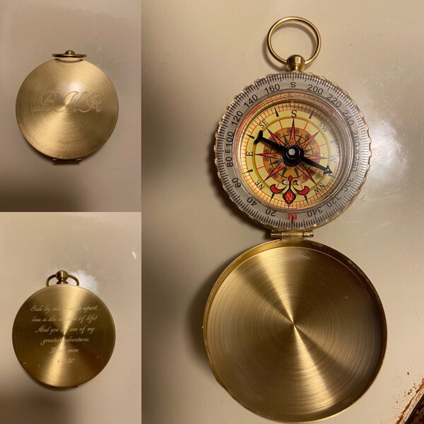 Custom Engraved Compass: Personalized Monogram Compass - Etsy