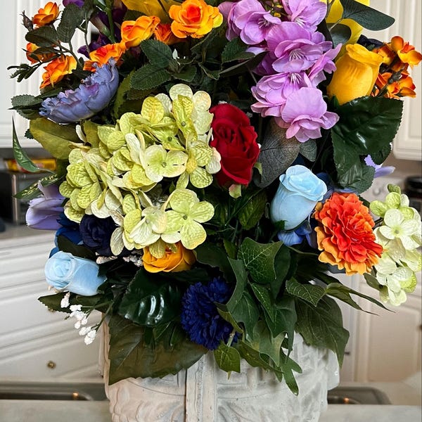 17" Faux Navy Blue Carnation Bush, 14 Heads, Long Stems, Artificial ...