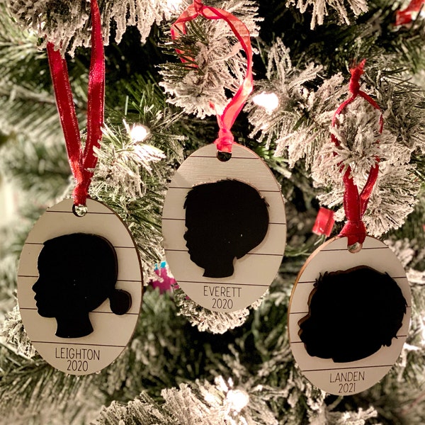 Custom Silhouette/profile Wood Ornament, Keepsake Shadow Christmas ...