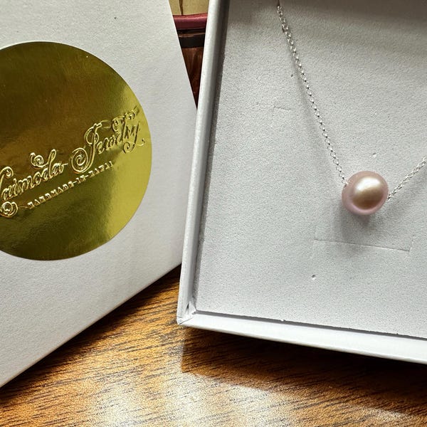 Pink Edison Pearl Necklace: 14k Gold Filled Floating Pearl - Etsy