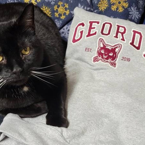 Varsity Custom Embroidered Dog Sweatshirt Custom Dog Sweater Embroider ...