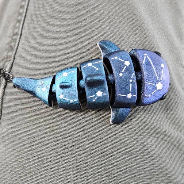 Whale Shark Constellation Keychain - 3D Printed Galaxy-themed Accessory ...