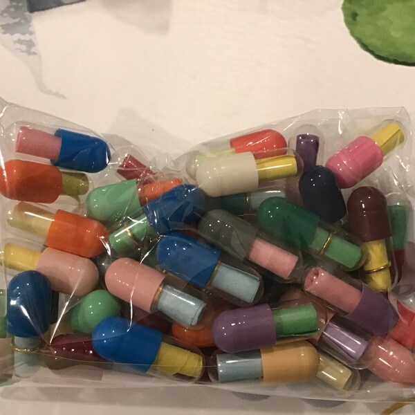 100 Kawaii Pill Capsule,wish Faux Pill,clear Secrect Blank Message Note ...