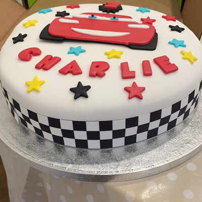 Chequered/checkered Flag Cake Band Ribbon Side Stripes Edible - Etsy