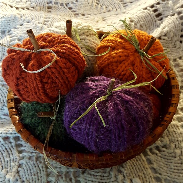 Chunky Pumpkin Knitting Pattern, Easy Knit Pumpkin Pattern, Beginner Knitting Pattern Pumpkin ...