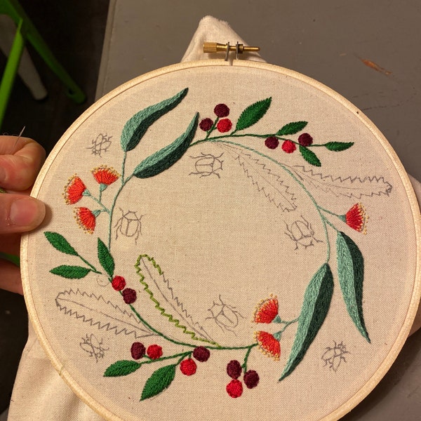 Australian Natives Wreath Embroidery Tutorial + Pattern by Lily ...